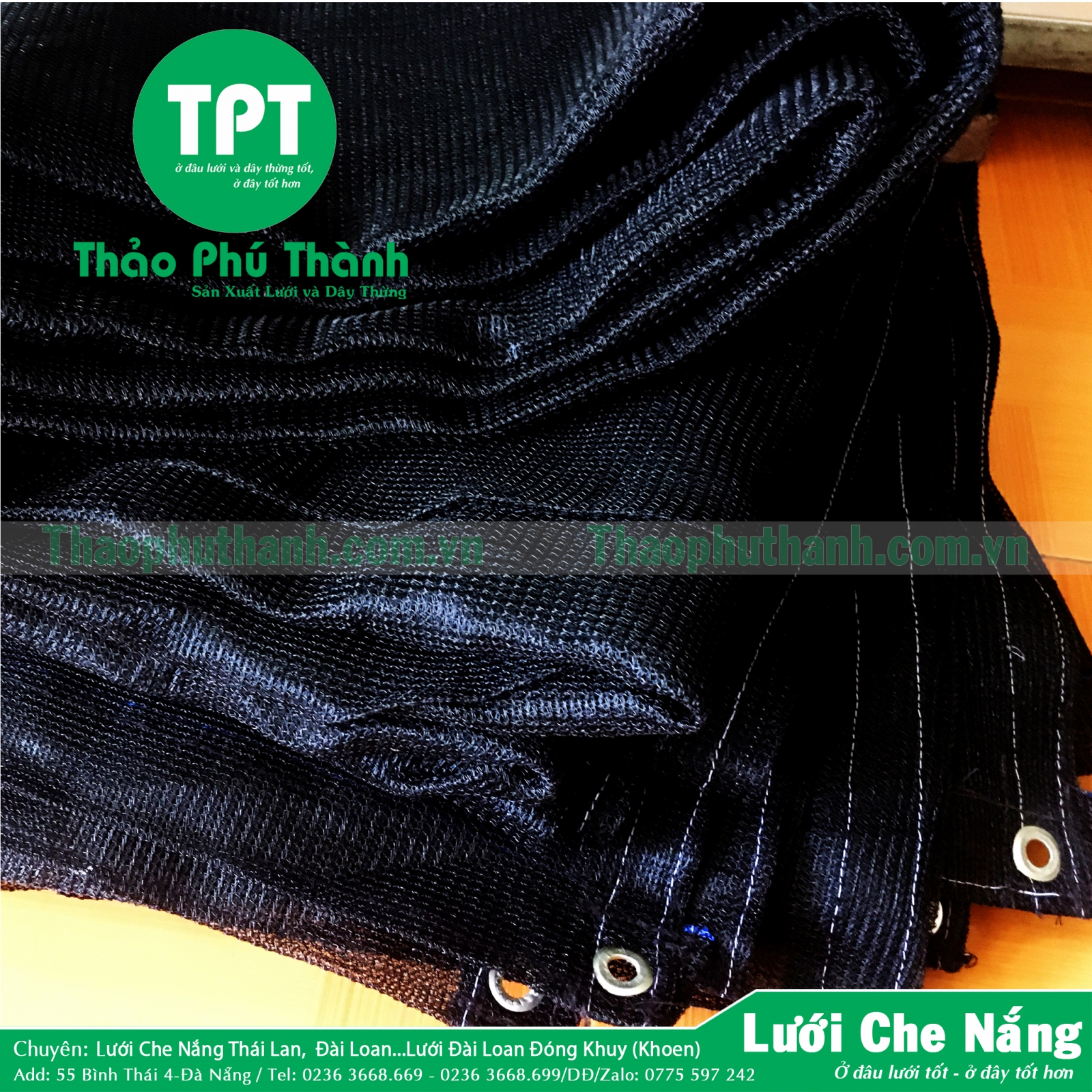 Lưới che nắng đài loan đóng khuy may viền, bán lẻ lưới che nắng đài loan, sỉ lẻ lưới che nắng ...